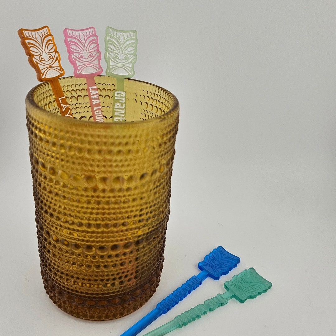 Short Custom Tiki Swizzle Sticks - Frosted Colors - Etsy