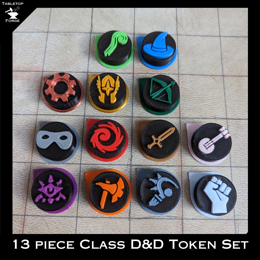 D&D Player Class Tokens, Character Tokens, Token Set, RPG, Tabletop ...
