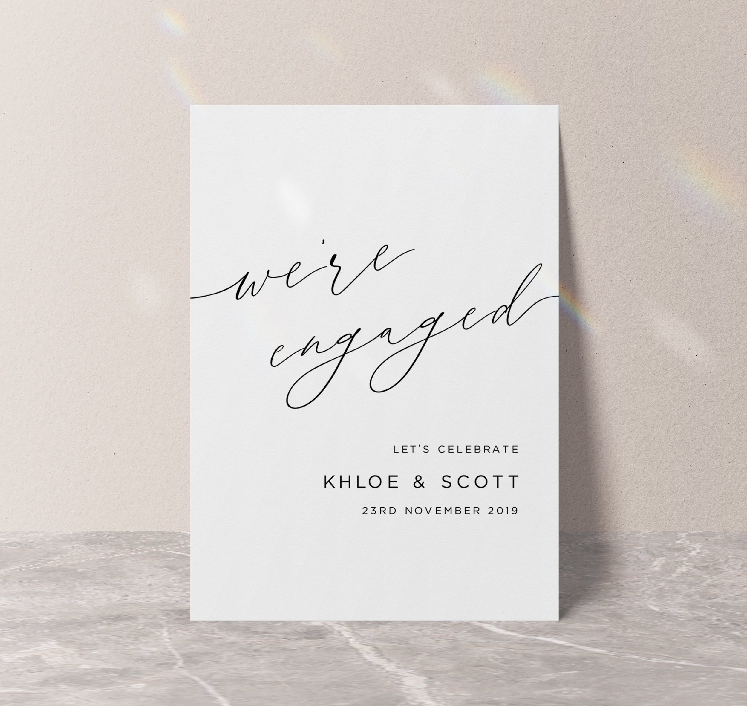 We're Engaged Sign Wedding Engagement Sign Calligraphy | Etsy