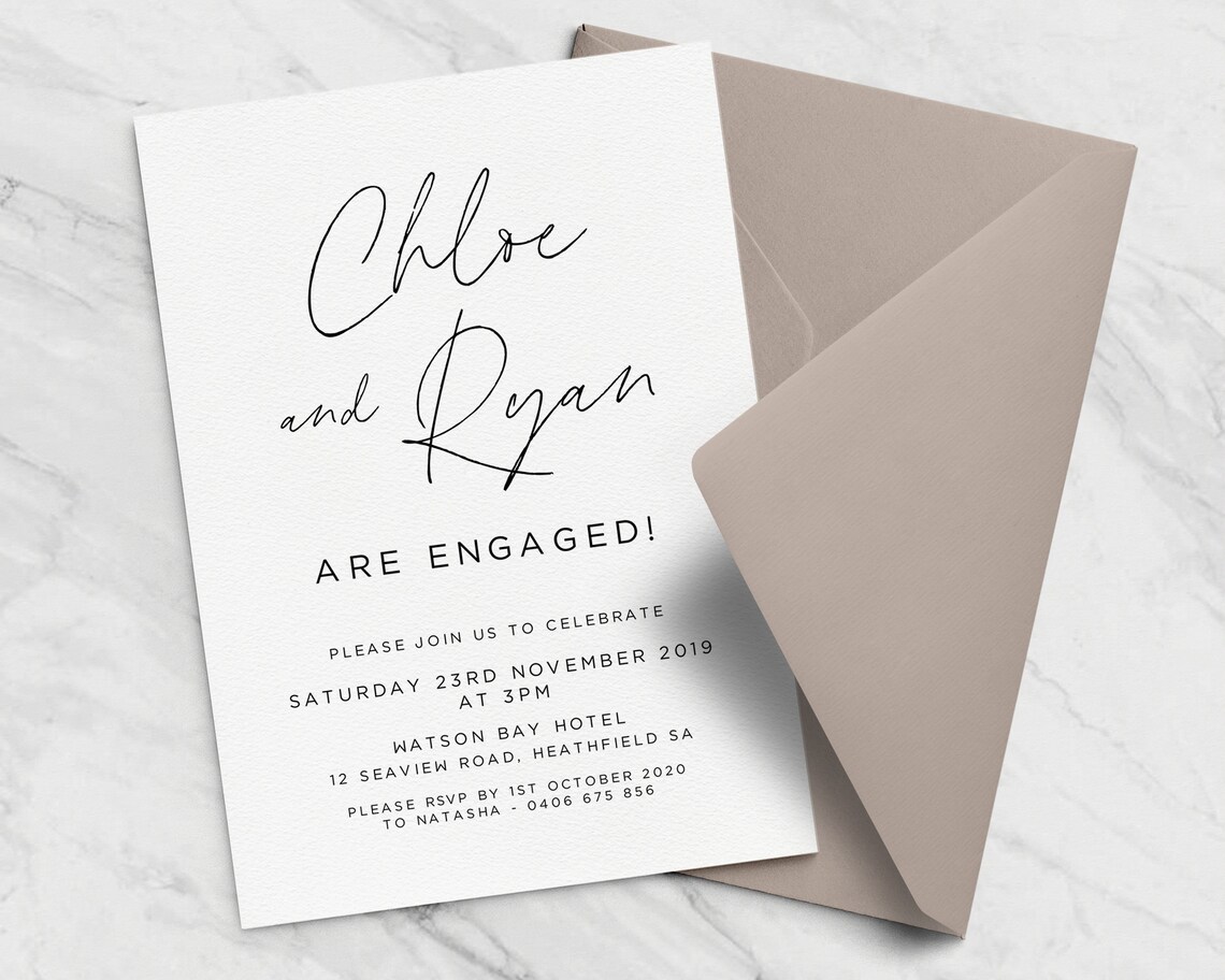 Engagement Invite Printable, DIY Engagement Invitation, We're Engaged ...