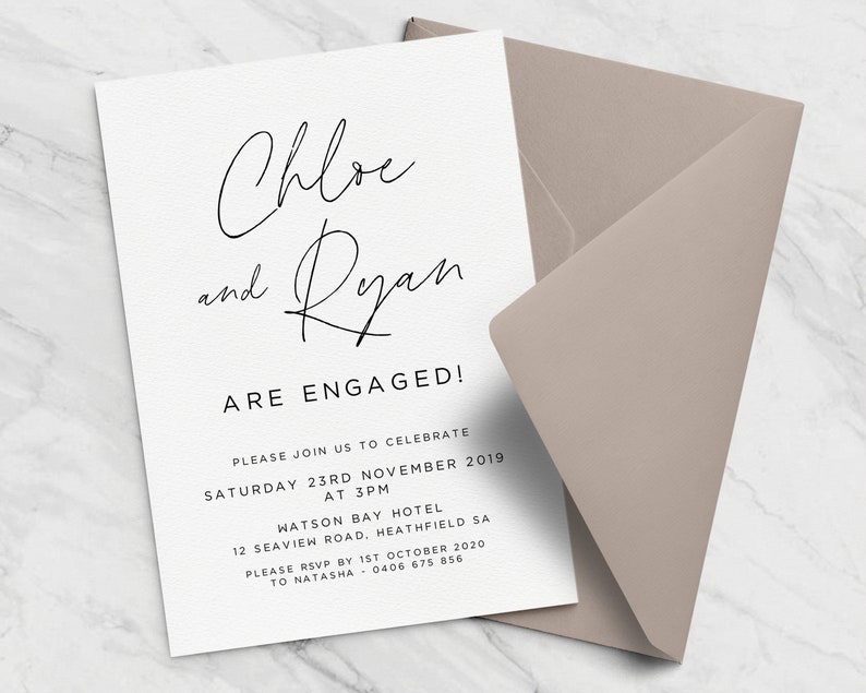Engagement Invite Printable, DIY Engagement Invitation, We're Engaged ...