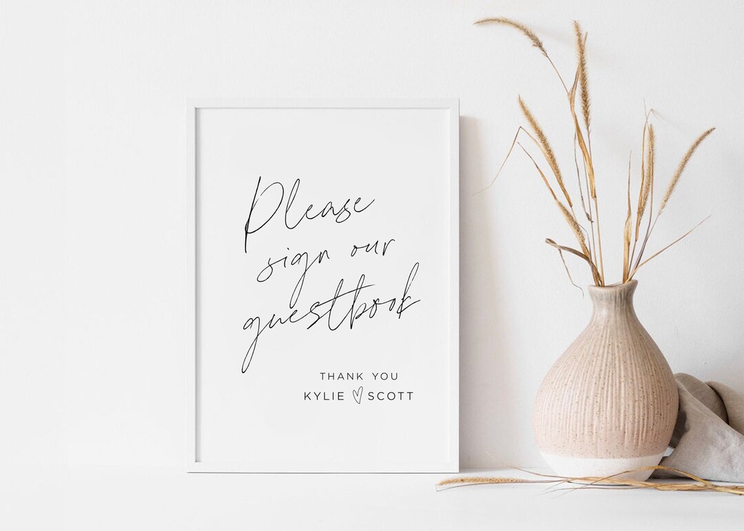 Wedding Please Sign Our Guestbook Sign, Print Yourself, Printable ...