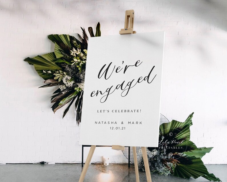 Harlow Engagement Party Sign We're Engaged Sign - Etsy