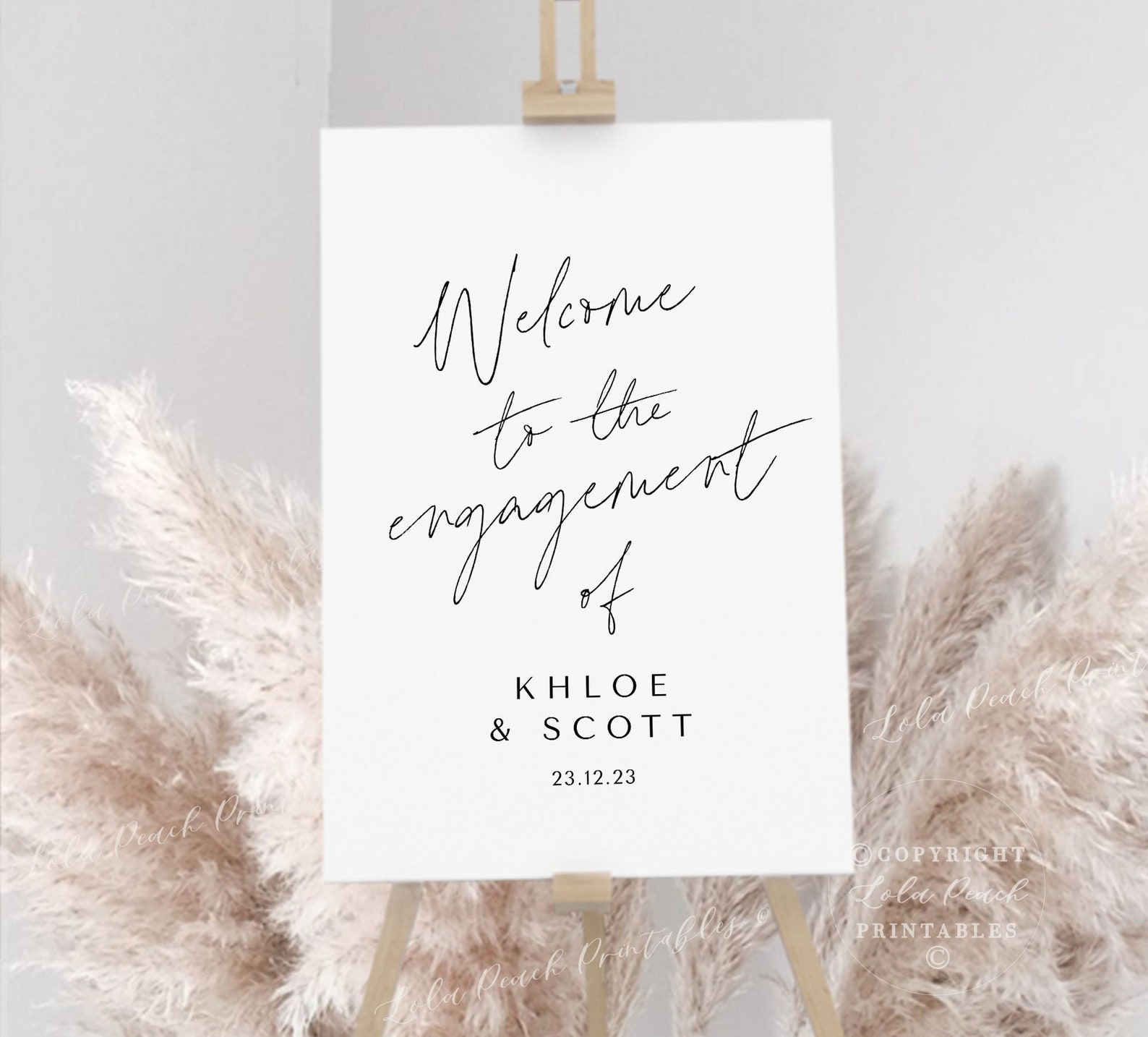 Engagement Party Sign Wedding Engagement Sign Printable | Etsy