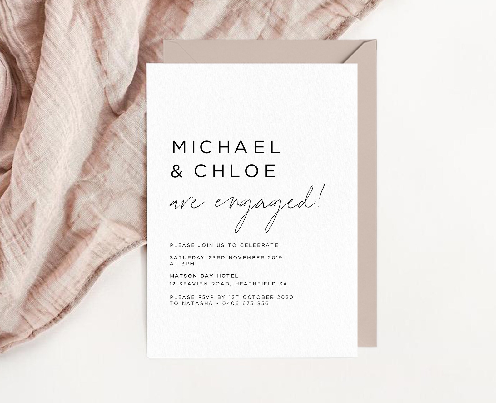 Editable Engagement Invitation We're Engaged Invite - Etsy