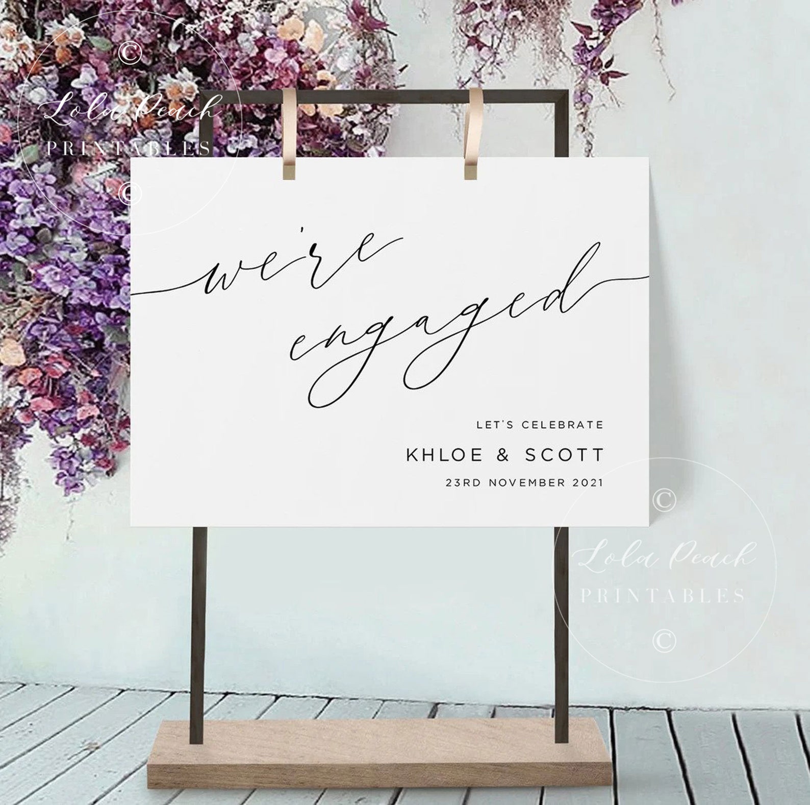 Engagement Party Sign Landscape Wedding Engagement Sign | Etsy