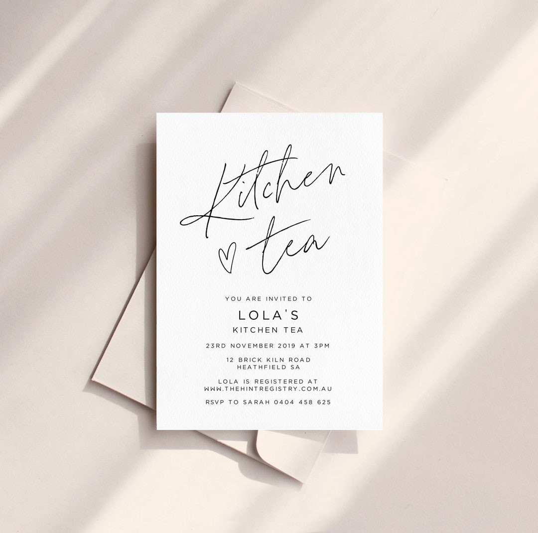 Kitchen Tea Invitation, Kitchen Tea Invite, Printable, Digital File ...