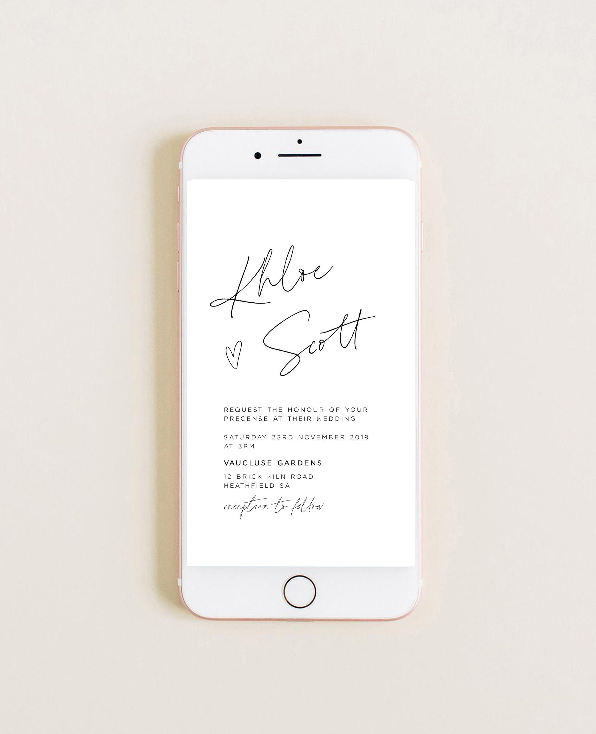 Electronic Wedding Invitation Phone Wedding Invite Wedding - Etsy