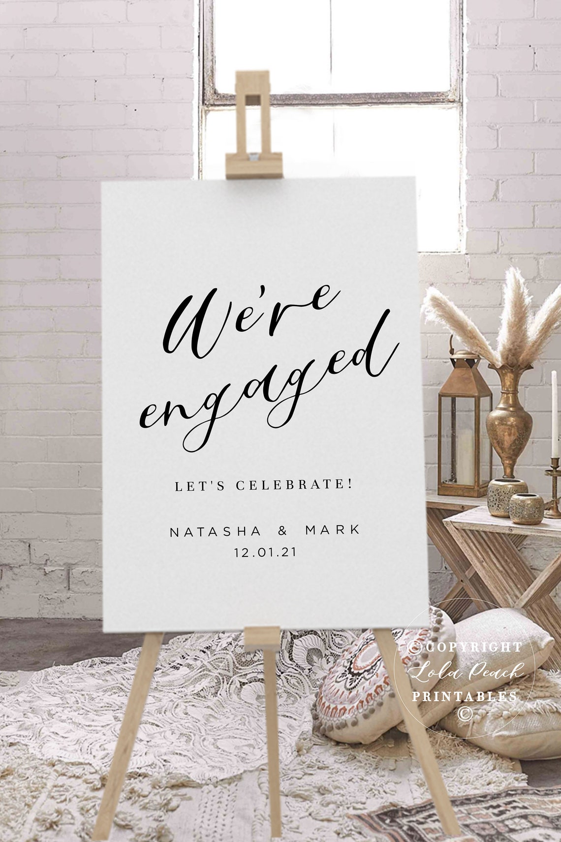 Harlow Engagement Party Sign We're Engaged Sign - Etsy