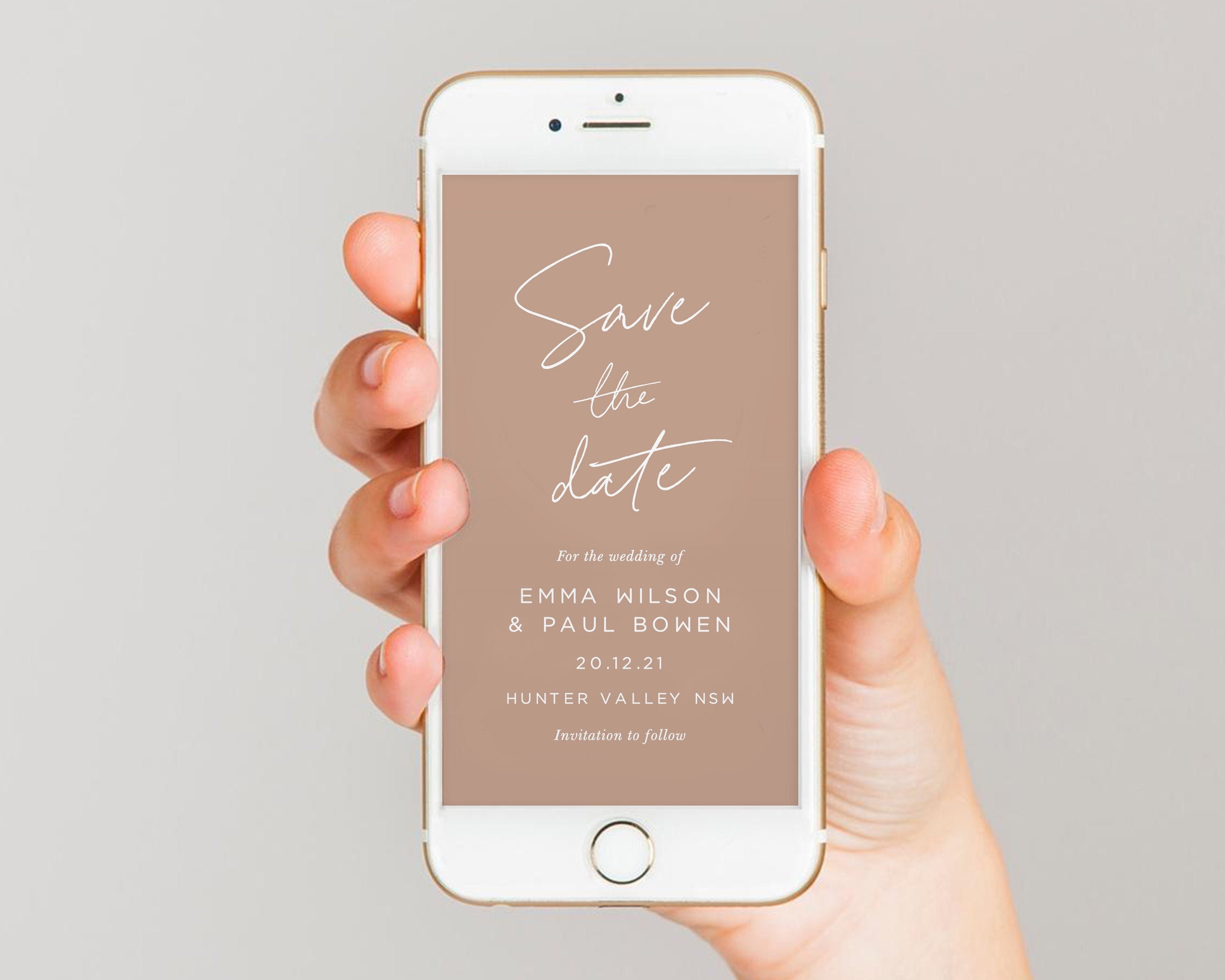 Electronic Save the Date Phone Save the Date Wedding Save | Etsy Australia