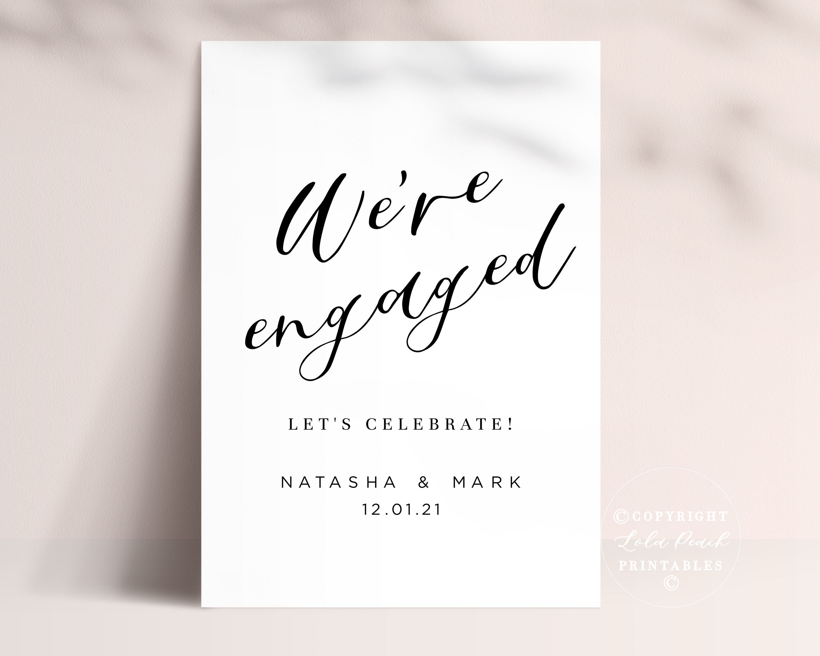 Harlow Engagement Party Sign We're Engaged Sign - Etsy