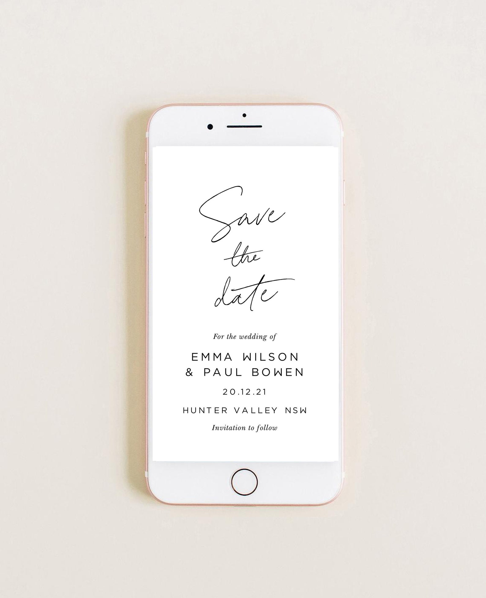 Electronic Save the Date Phone Save the Date Wedding Save | Etsy