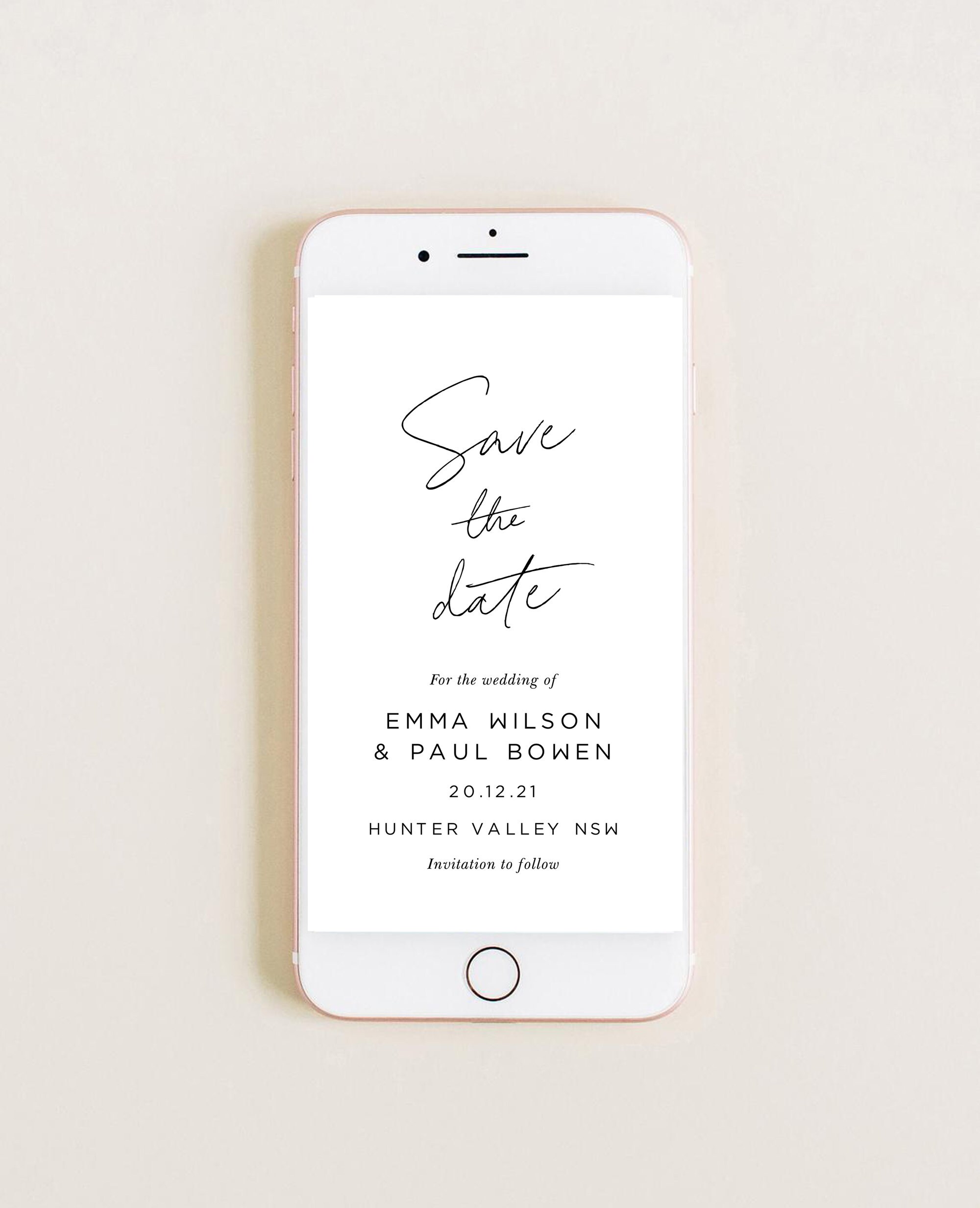 Electronic Save the Date Phone Save the Date Wedding Save - Etsy