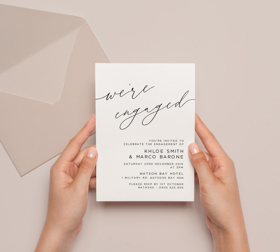 Engagement Invitation, We're Engaged Invite, Printable, Digital File ...