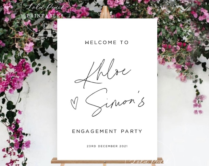 Engagement Party Sign, Wedding Engagement Sign, Print Yourself ...