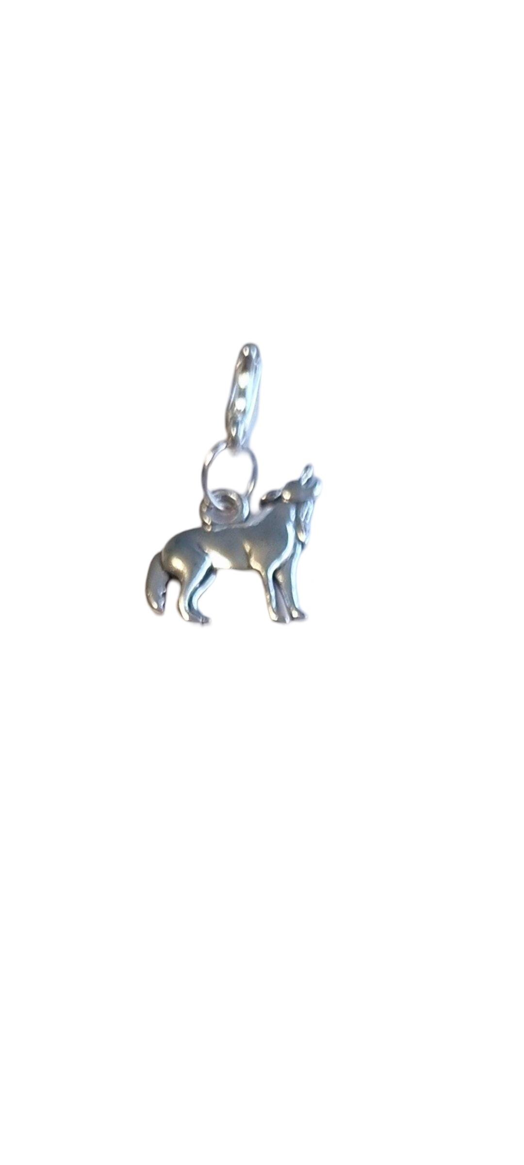 Silver Wolf Charm, Clip on Charm,planner, or Bracelet Charm With ...