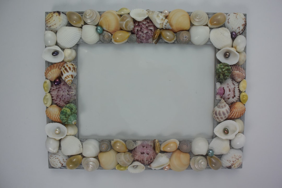 Handmade Natural Sea Shell Frame, Sea Shell Decorated Photo Frame ...