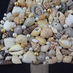 Handcrafted Seashell Christmas Tree Collage, Framed Seashell Christmas ...