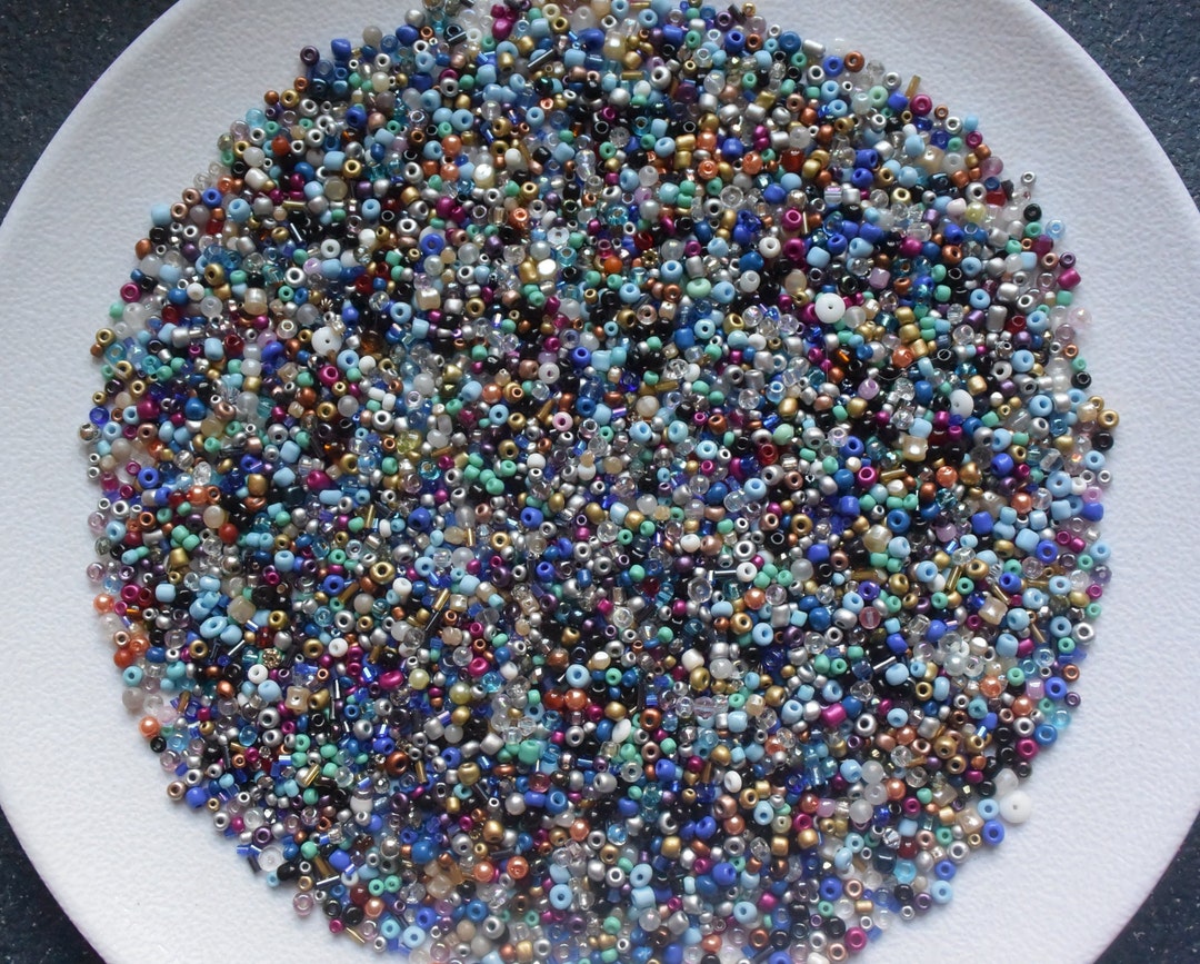 1/2 Pound Glass Seed Bead Mix, 250 Grams Mixed Seed Beads, Destash ...