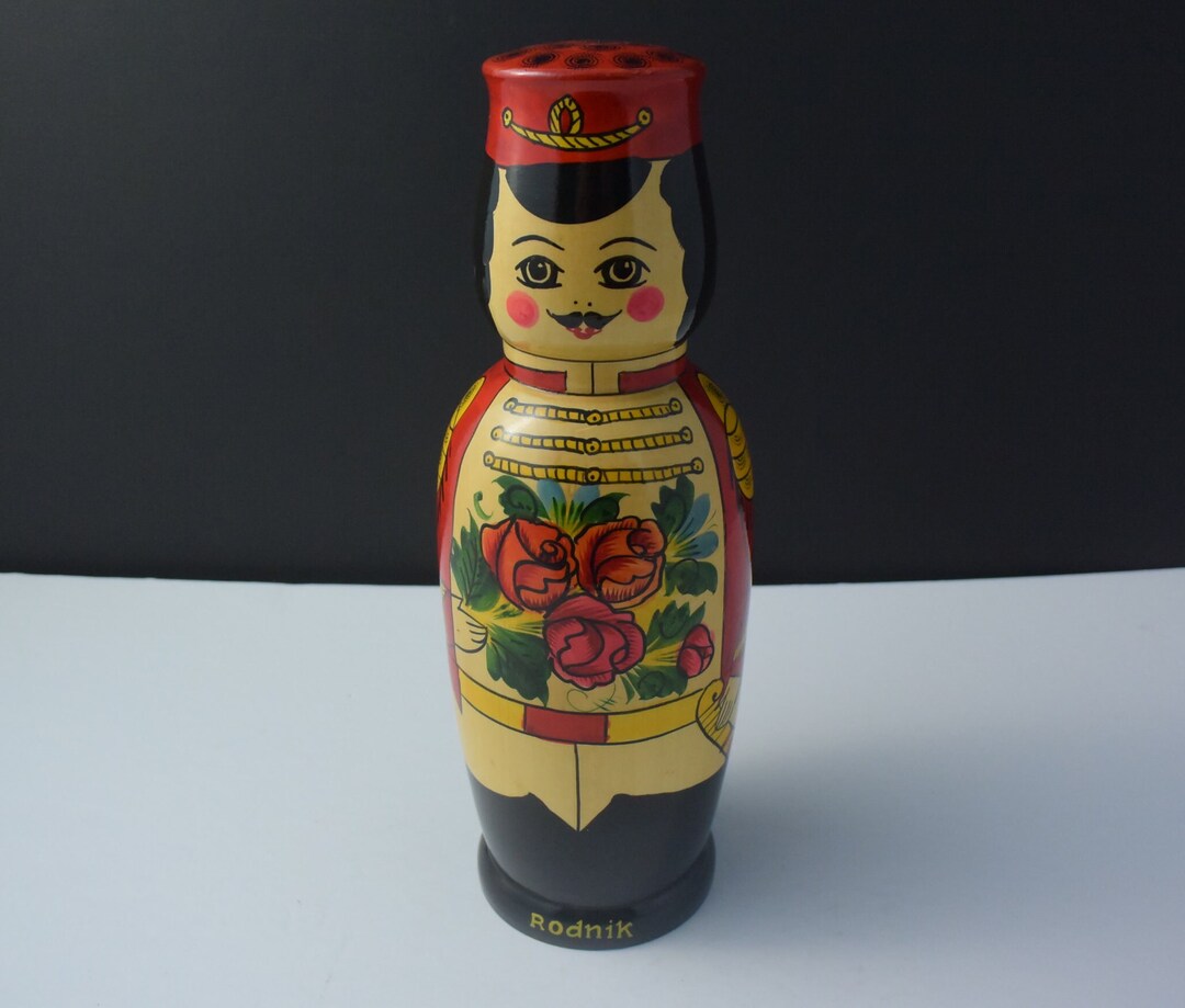Vintage Matryoshka Rodnik Vodka Container, Russian Wooden Soldier Vodka ...