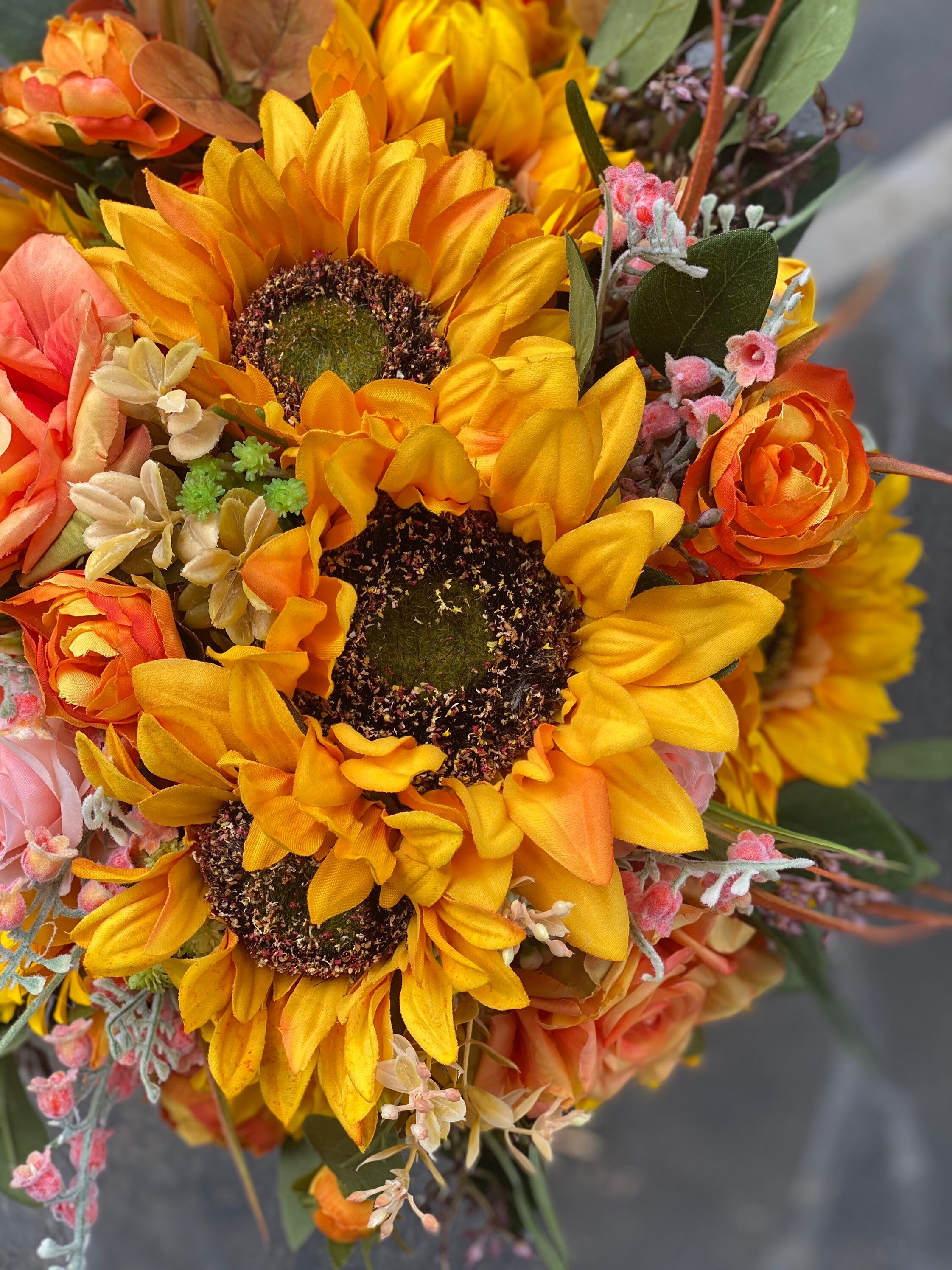 Wedding bouquet sunflower bouquet cascading sunflower | Etsy