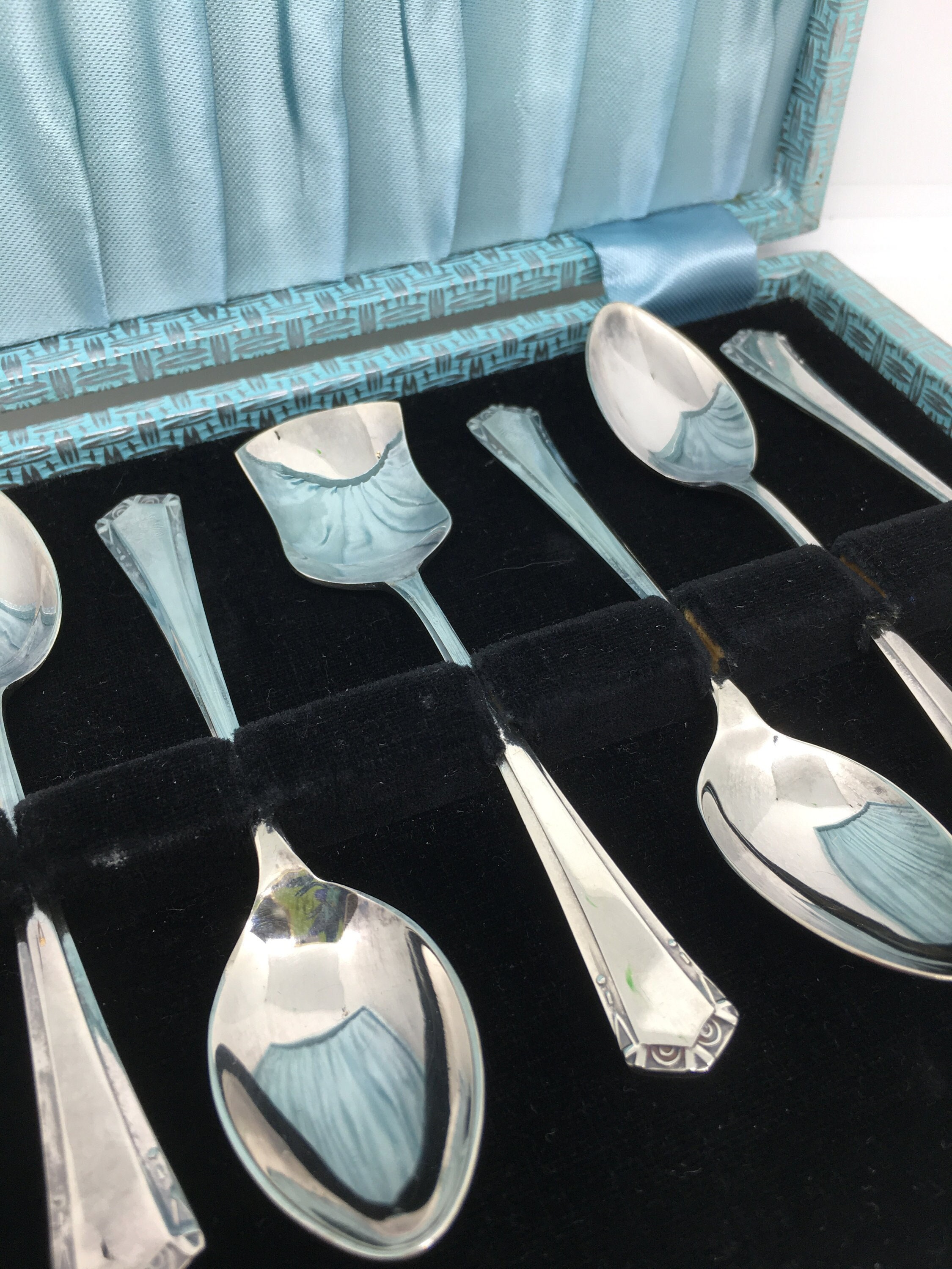 Vintage Silver Plated Tea Spoon Set / Vintage Tea Spoons / - Etsy