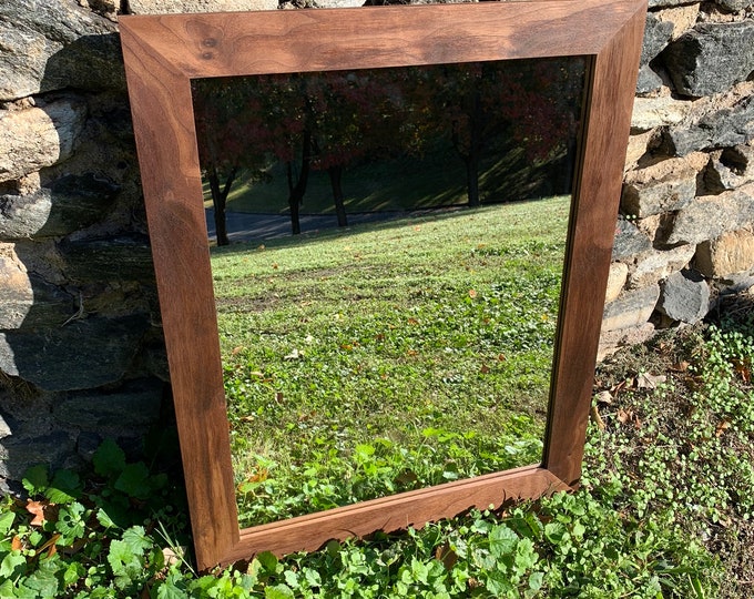Walnut Wood Mirror - Etsy