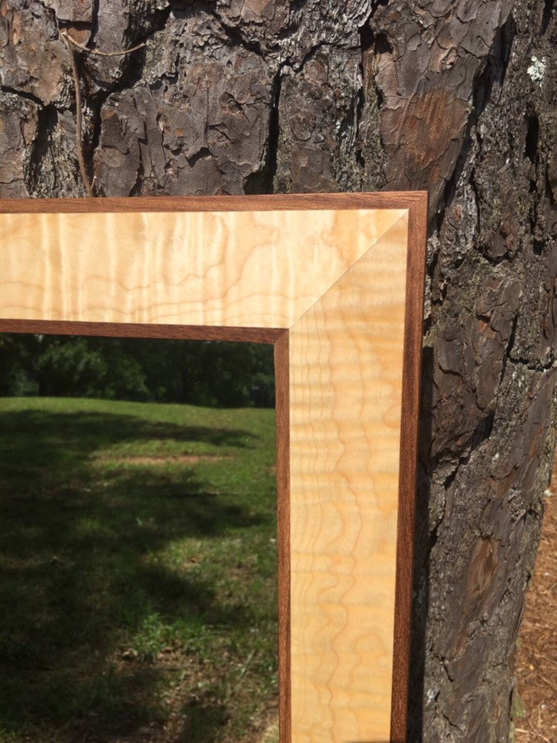 Wood Mirror, Tiger Maple and Walnut - Etsy