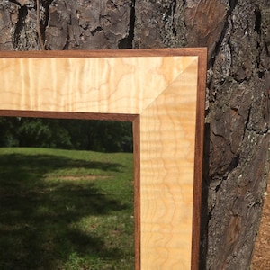 Wood Mirror, Tiger Maple and Walnut - Etsy