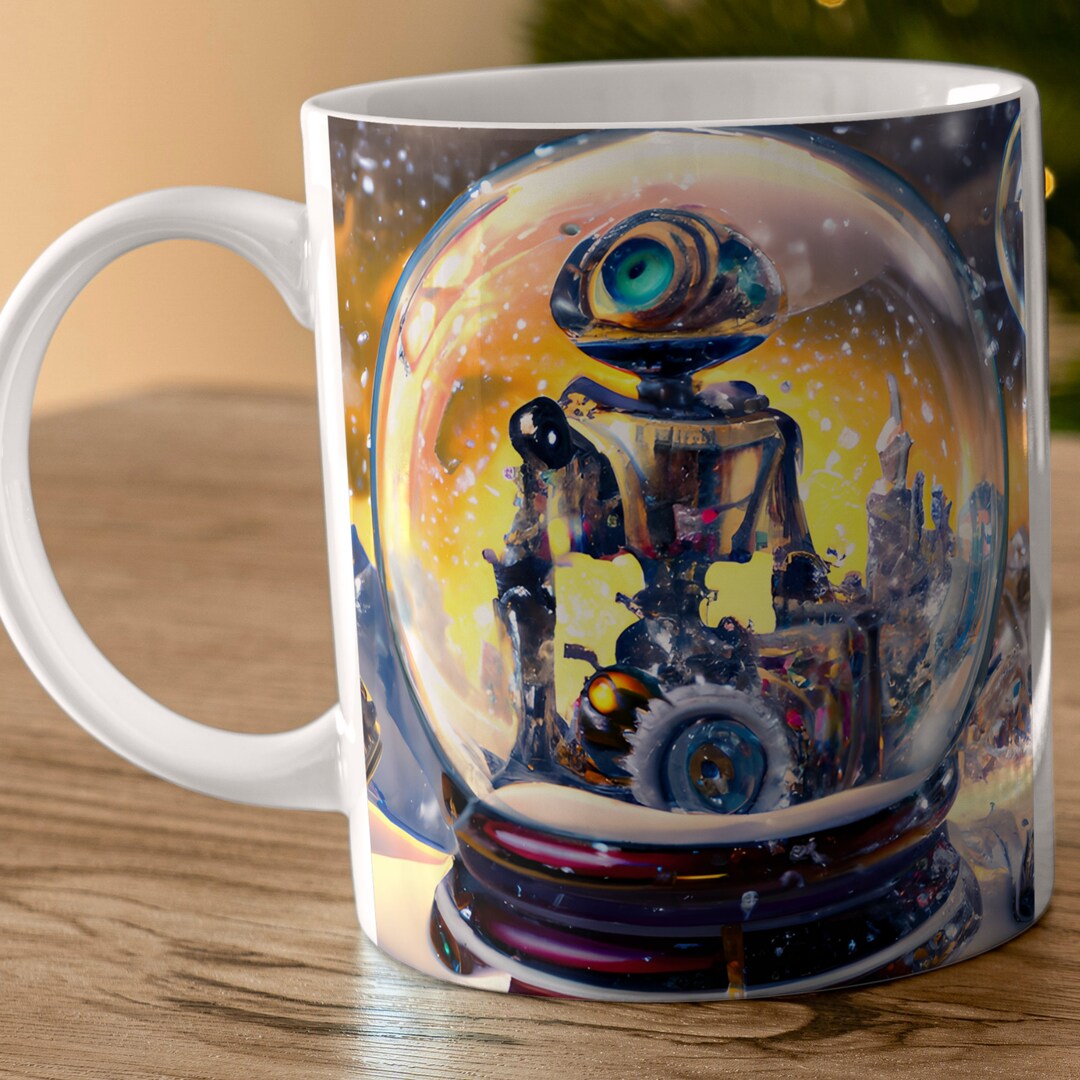 Sublimation, Custom Mug, 15 Oz., Cute Little Steam Punk Robot in a ...