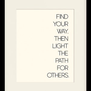 Find Your Way - Empowerment Poster / Inspirational Quote / Art Print - Etsy