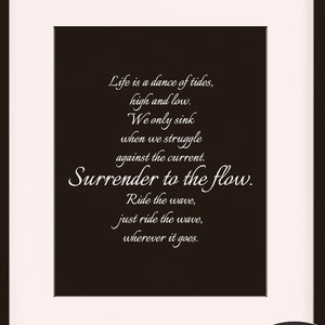 Surrender to the Flow - Dictionary Art / Poetry Quote / Art Print - Etsy