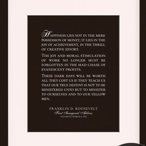 Franklin D. Roosevelt's First Inaugural Address - Literary Poster ...