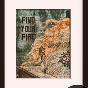 Find Your Fire - Dictionary Art / Dictionary Print / Art Print - Etsy