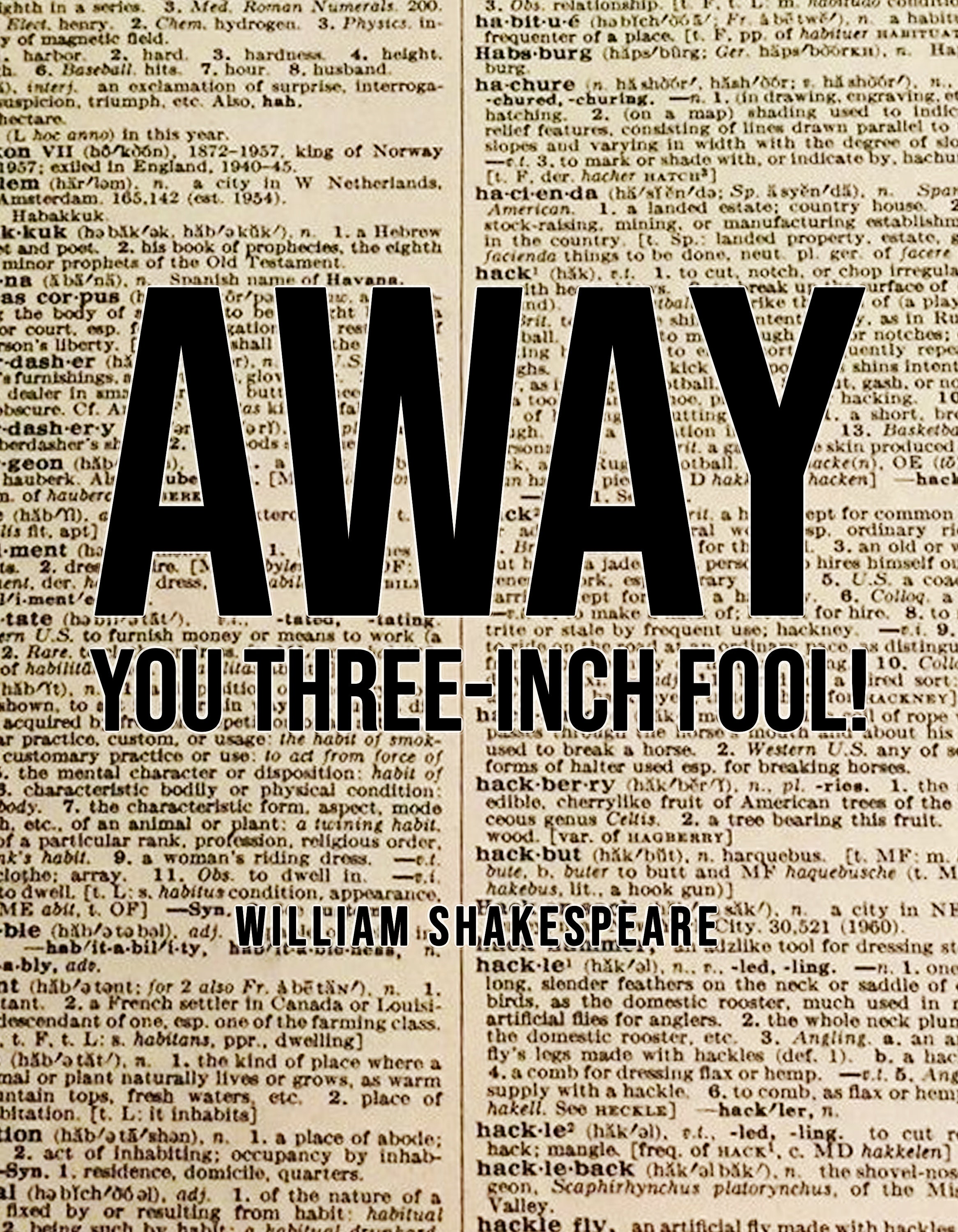 Three-Inch Fool Quote William Shakespeare literary poster / | Etsy