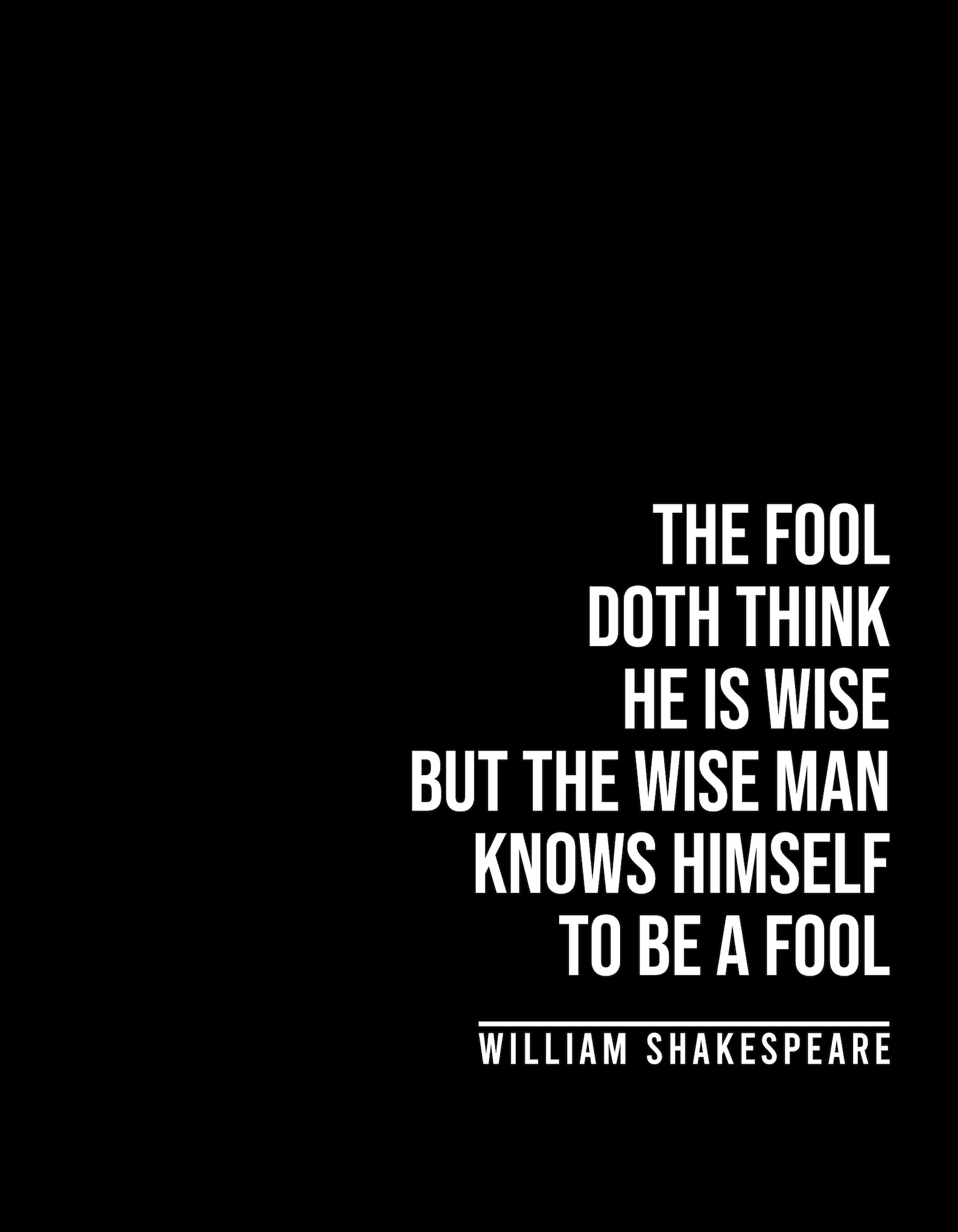 The Fool Quote William Shakespeare Literary Poster / - Etsy
