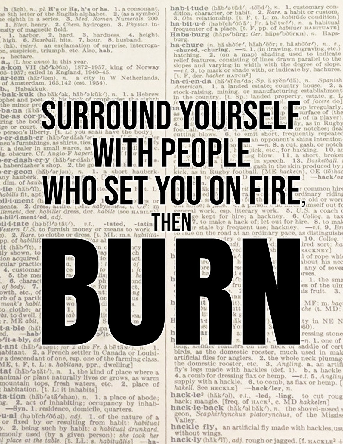 Burn Inspirational Quote / Motivational Poster / Art Print - Etsy