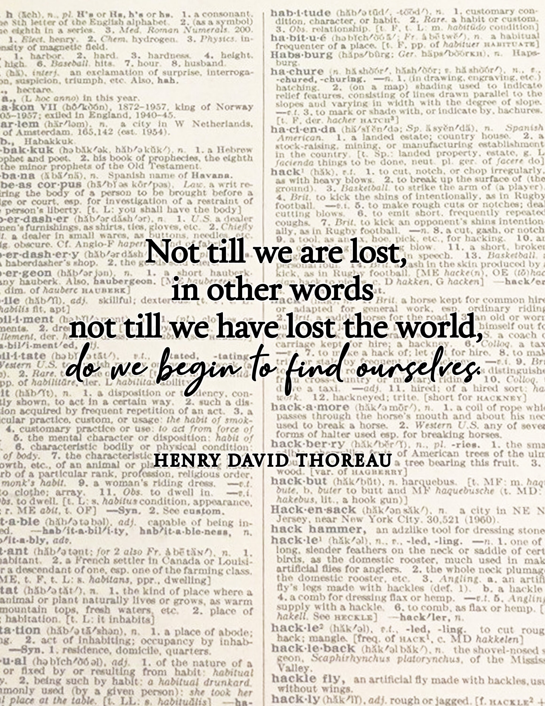 Not Till We Are Lost Quote Henry David Thoreau Literary - Etsy