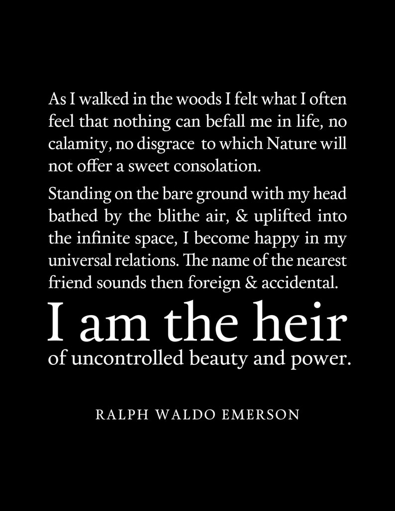 Uncontained Beauty and Power Quote Ralph Waldo Emerson - Etsy