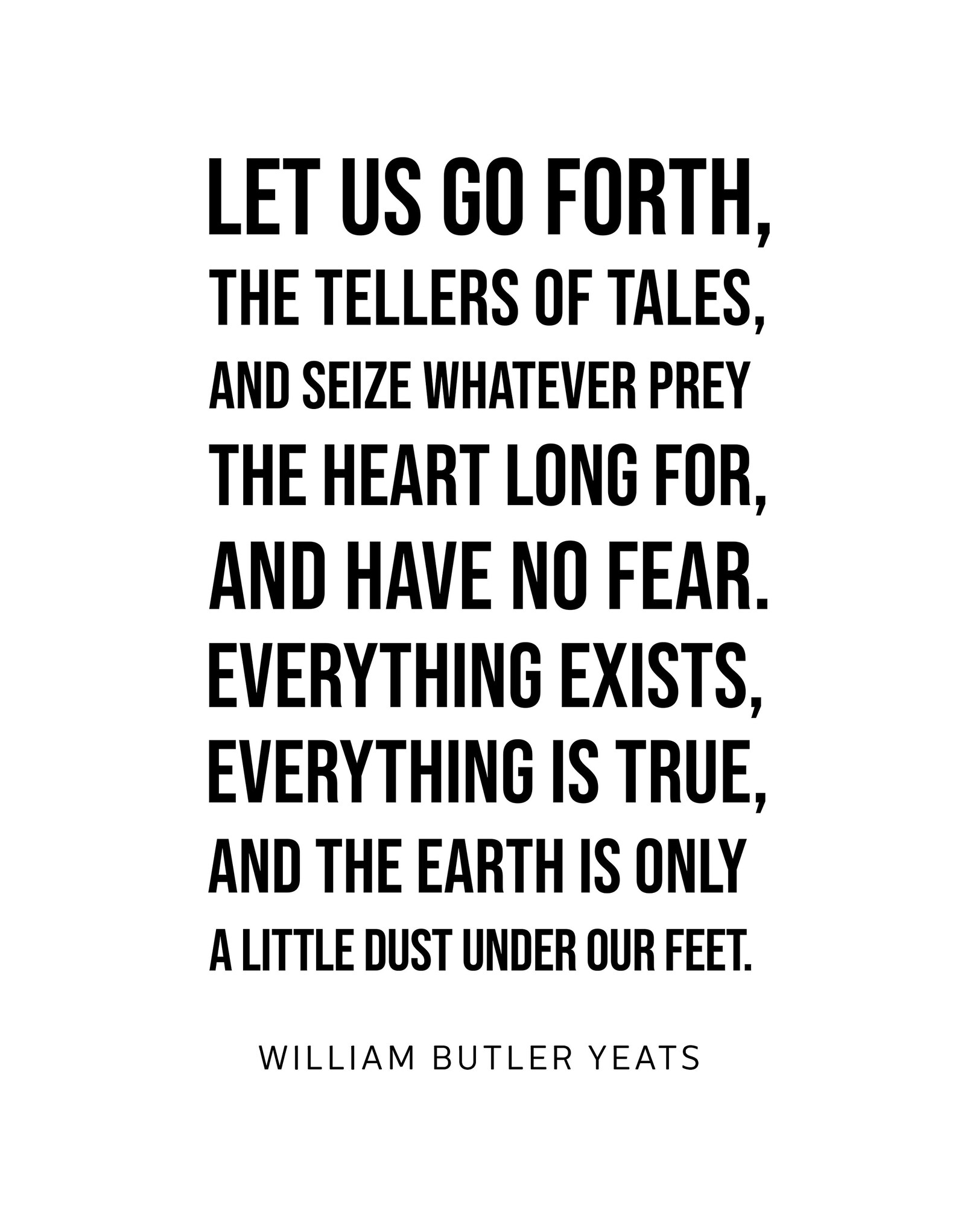 Let Us Go Forth Quote William Butler Yeats Literary Poster - Etsy