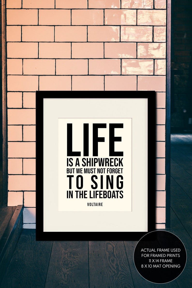 Life is A Shipwreck Quote - Voltaire, Literary Poster / Literary Quotes ...