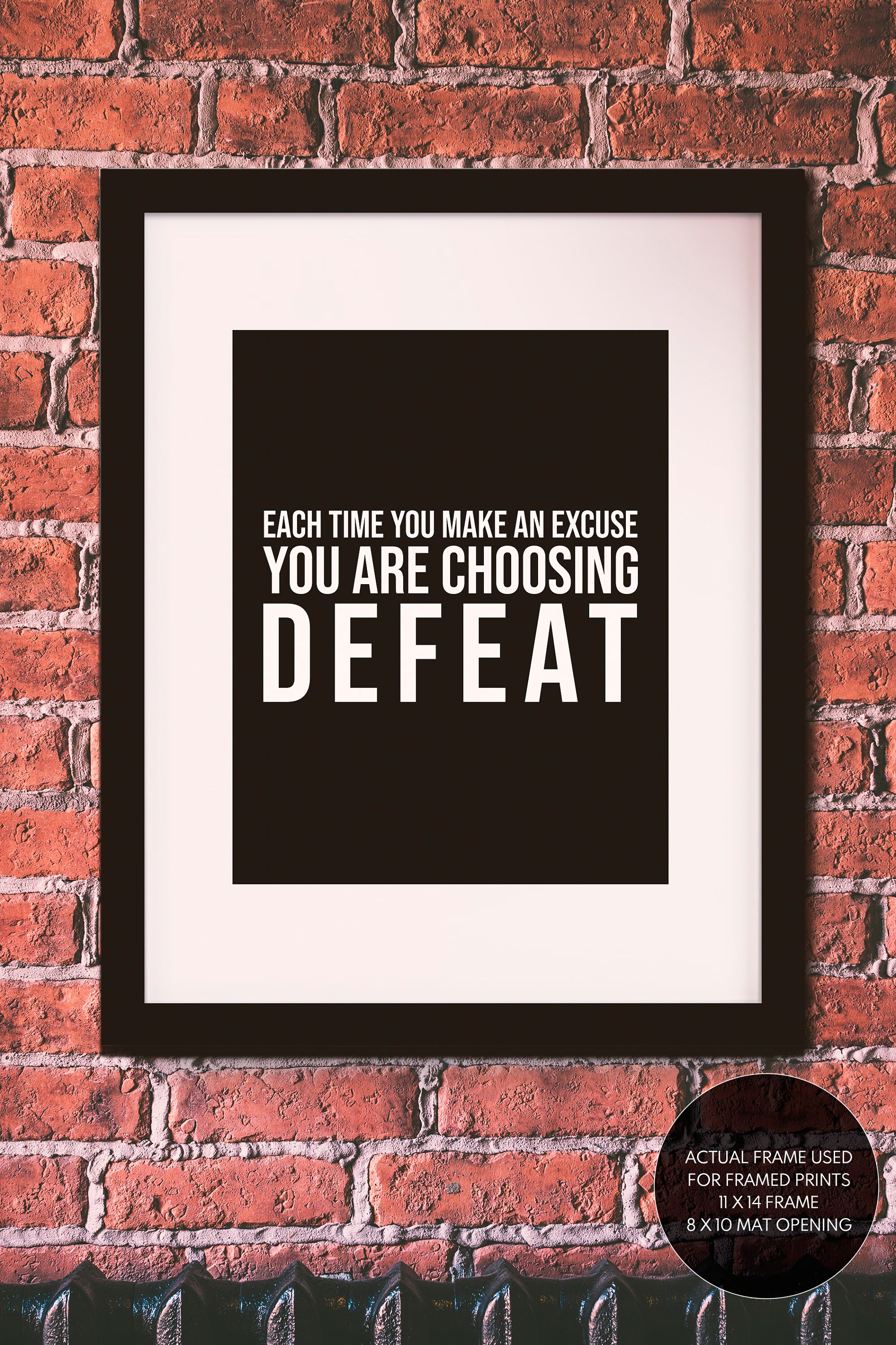 You Are Choosing Defeat Motivational Poster / Inspirational - Etsy