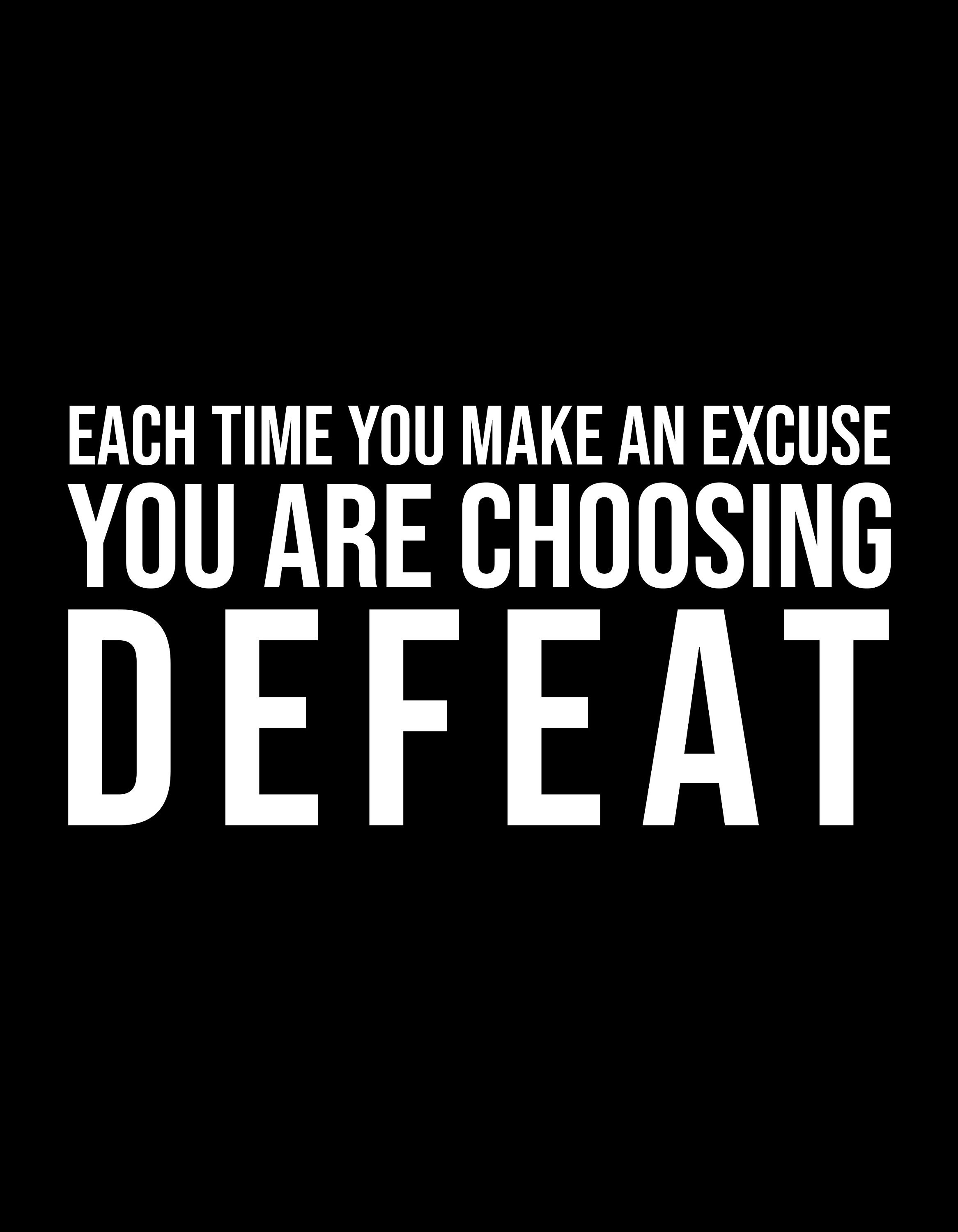 You Are Choosing Defeat Motivational Poster / Inspirational - Etsy
