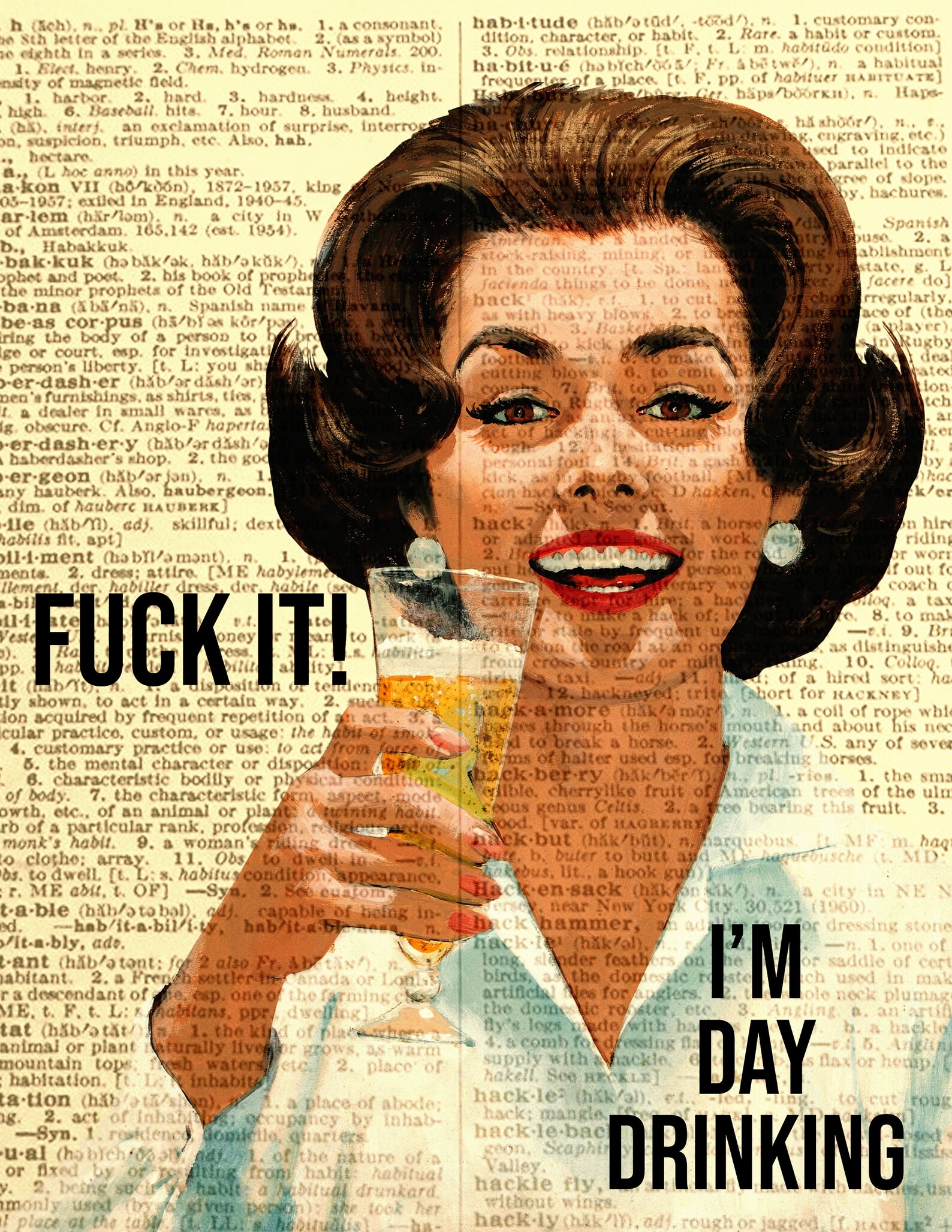 Day Drinking - Dictionary Art / Art Print / Vintage Art - Etsy