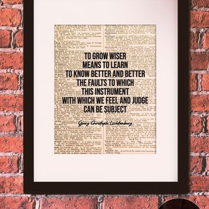 To Grow Wiser Quote - Georg Christoph Lichtenberg, Literary Poster ...