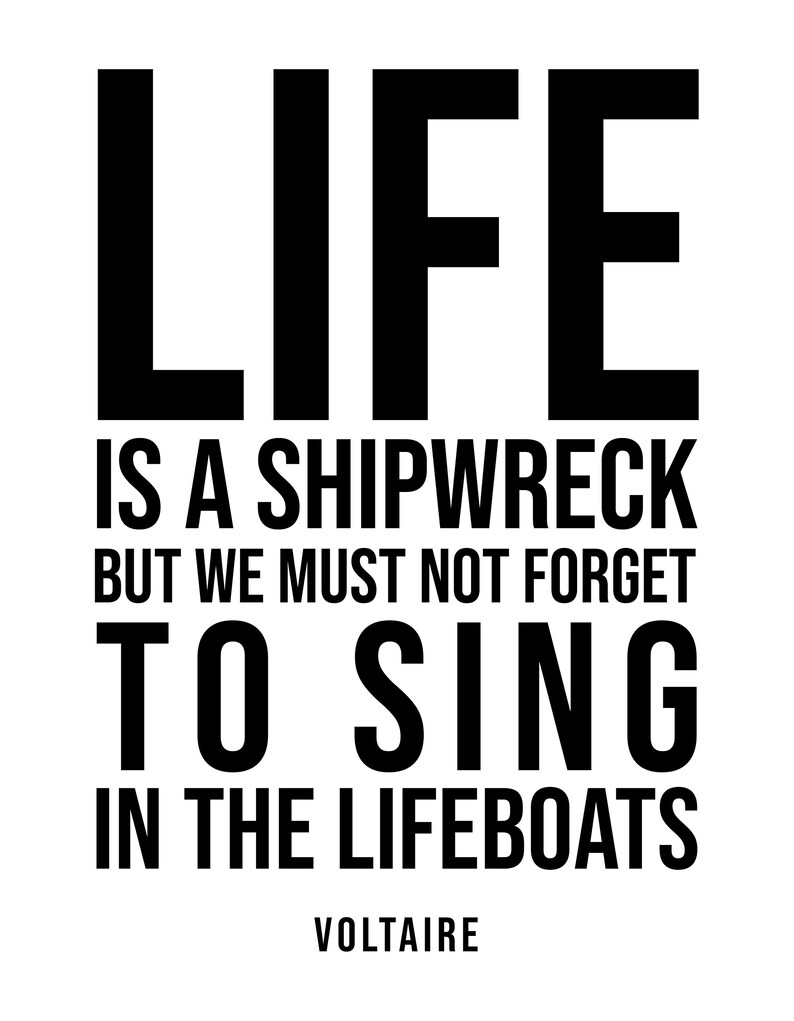 Life is A Shipwreck Quote - Voltaire, Literary Poster / Literary Quotes ...