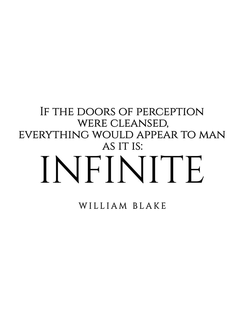 The Doors of Perception Quote, William Blake, Literary Poster ...