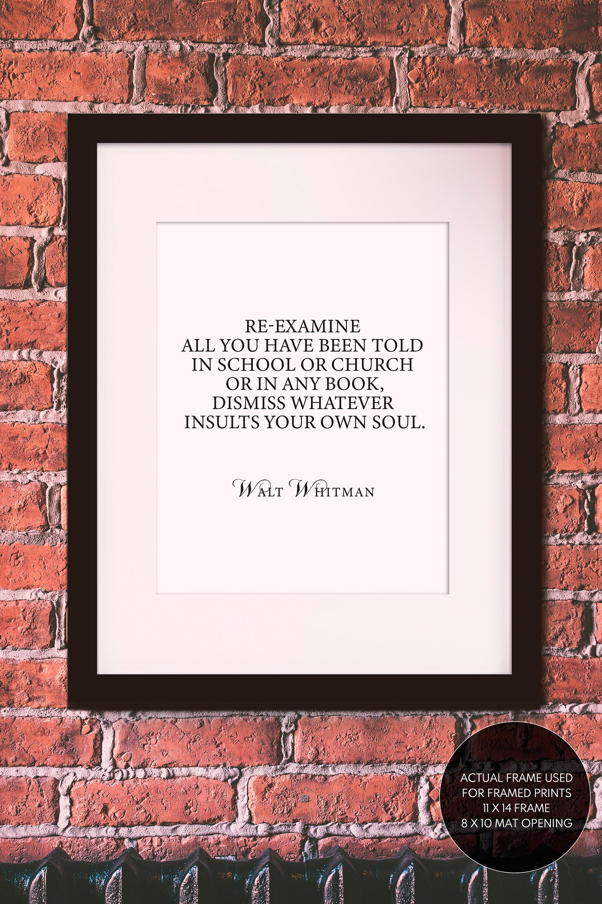 Re-examine All You Have Been Told Quote Walt Whitman - Etsy