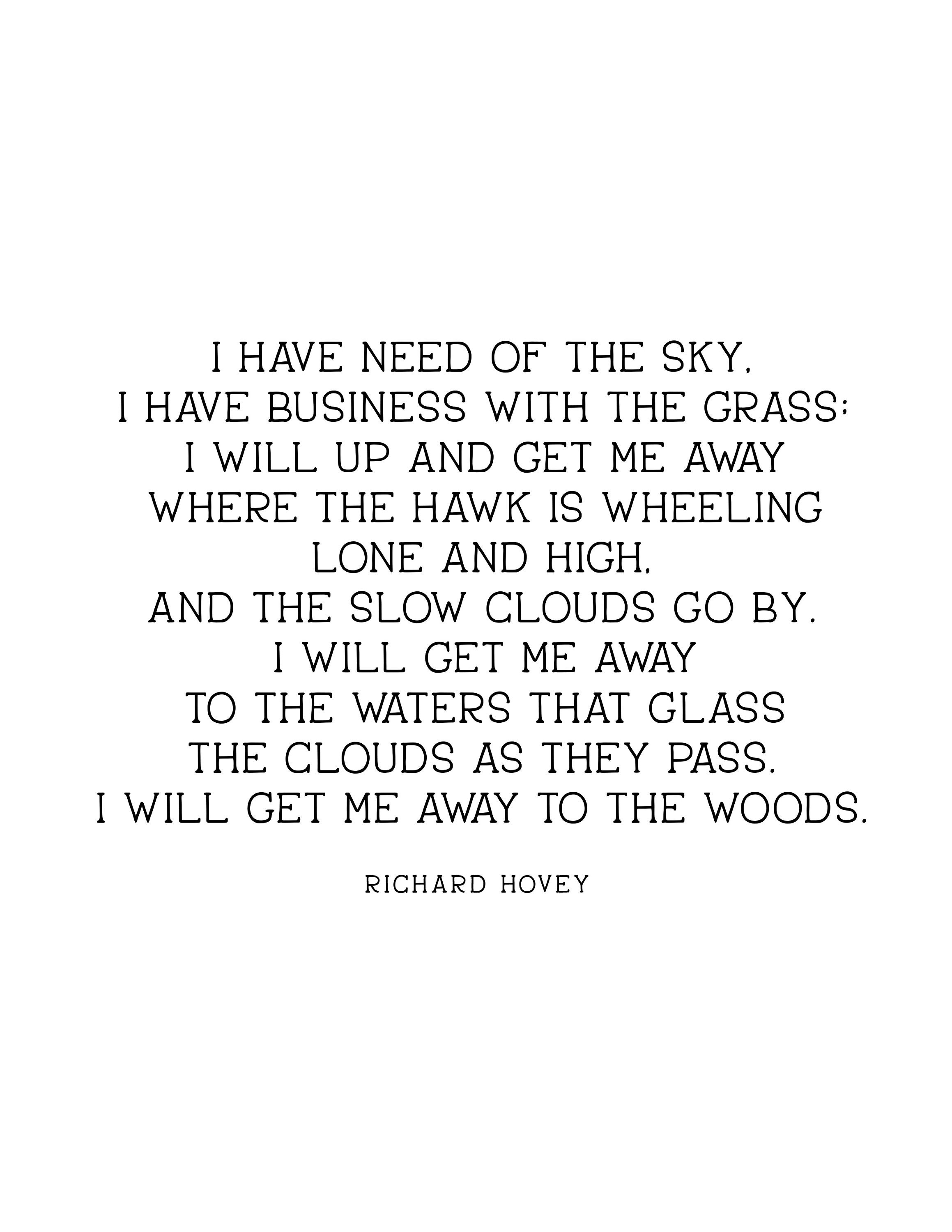 I Have Need Of The Sky Quote Richard Hovey literary poster | Etsy