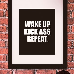 Wake Up, Kick Ass - Dictionary Print / Motivational Quote / Art Print ...